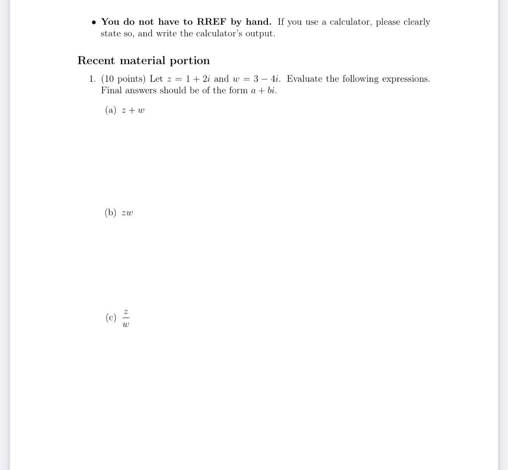 Solved • You do not have to RREF by hand. If you use a | Chegg.com