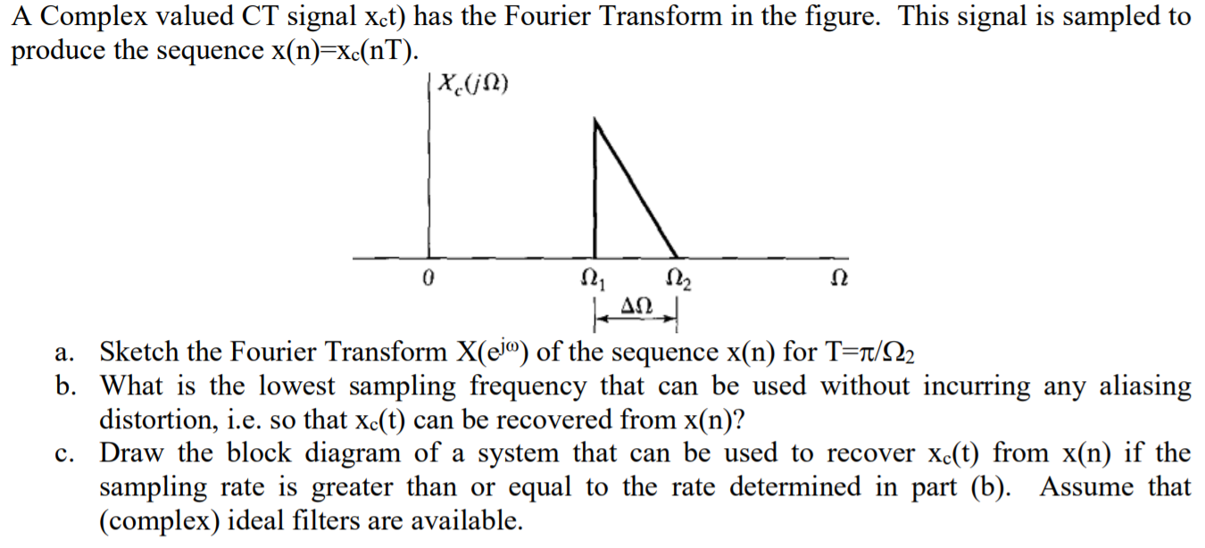 Solved A Complex valued CT signal xct) has the Fourier | Chegg.com