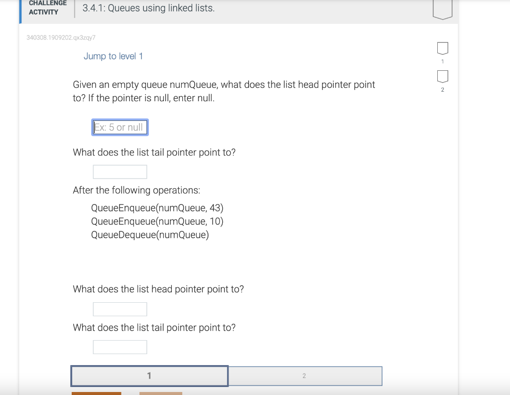 Solved CHALLENGE ACTIVITY 3.4.1: Queues using linked lists. | Chegg.com