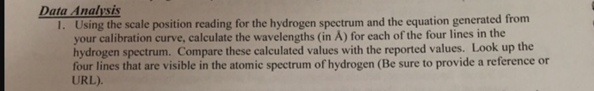 Solved Pata Analysis 1. Using the scale position reading for | Chegg.com