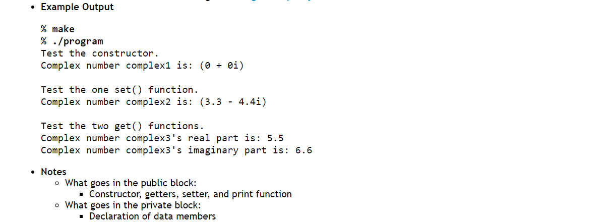 Solved Objective - Create a class named Complex to represent | Chegg.com