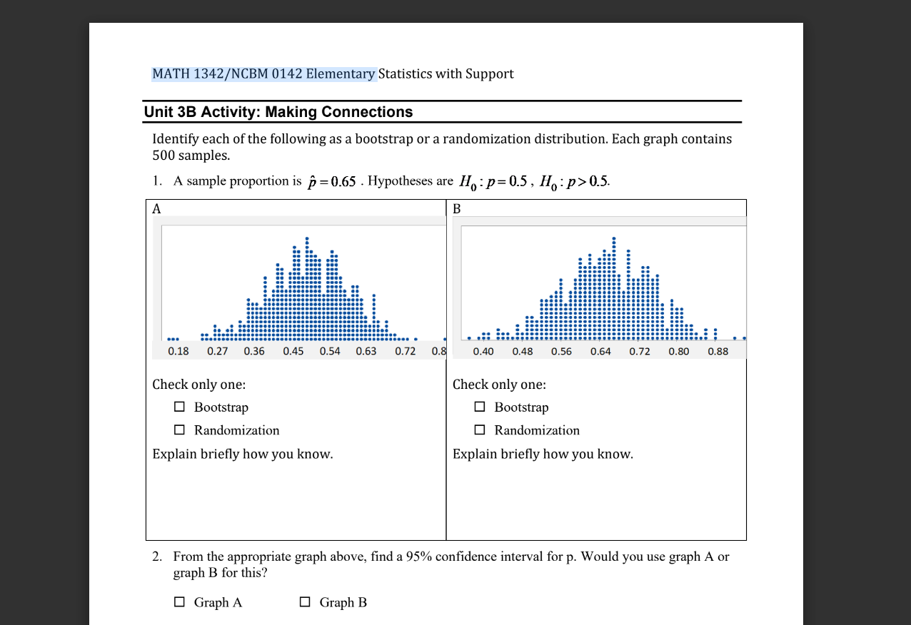 Solved MATH 1342/NCBM 0142 ﻿Elementary Statistics with | Chegg.com