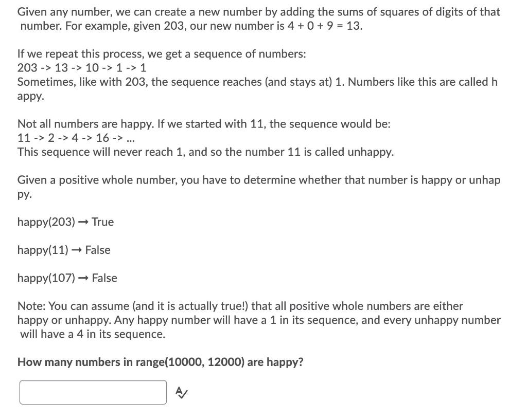 Solved Given Any Number We Can Create A New Number By Chegg