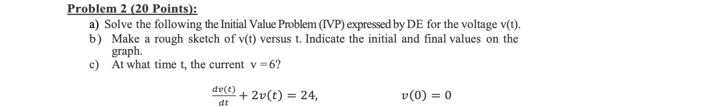 Solved Problem 2 20 Points A Solve The Following The 