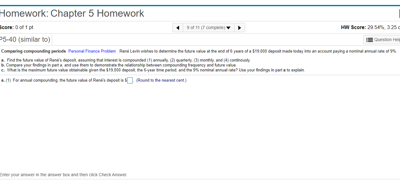 Solved Homework: Chapter 5 Homework Score: 0 of 1 pt 9 of 11 | Chegg.com