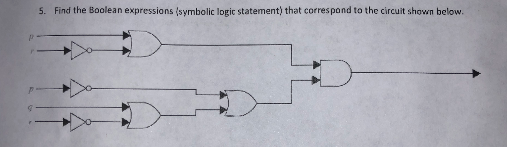 Solved 5. Find the Boolean expressions (symbolic logic | Chegg.com