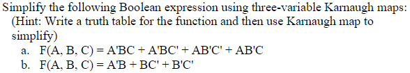 Solved Simplify the following Boolean expression using | Chegg.com