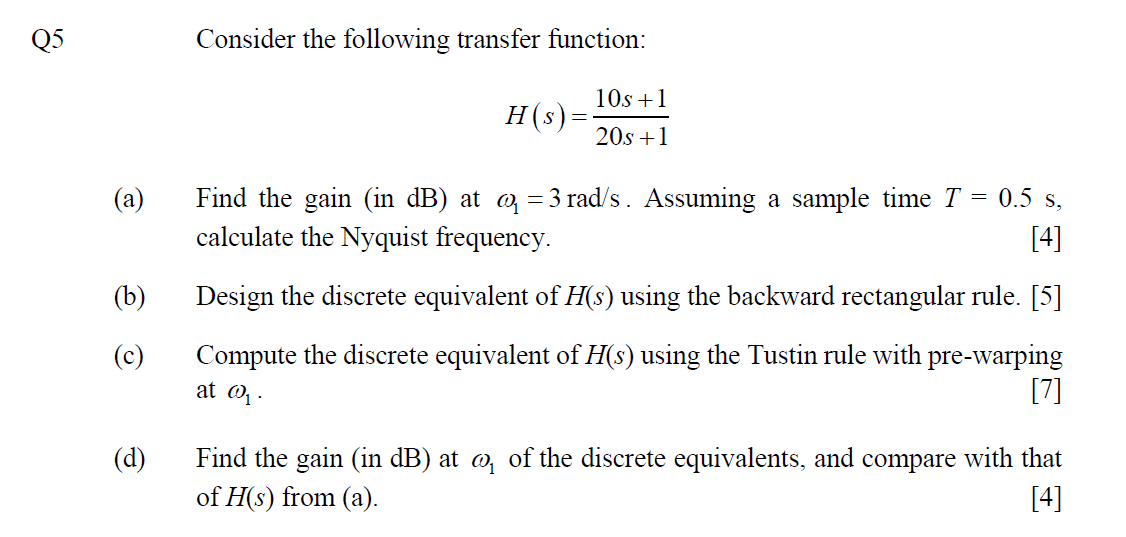 Solved Consider the following transfer function: \\[ | Chegg.com