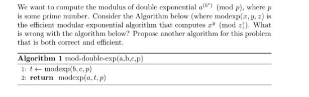 Solved We want to compute the modulus of double exponential | Chegg.com