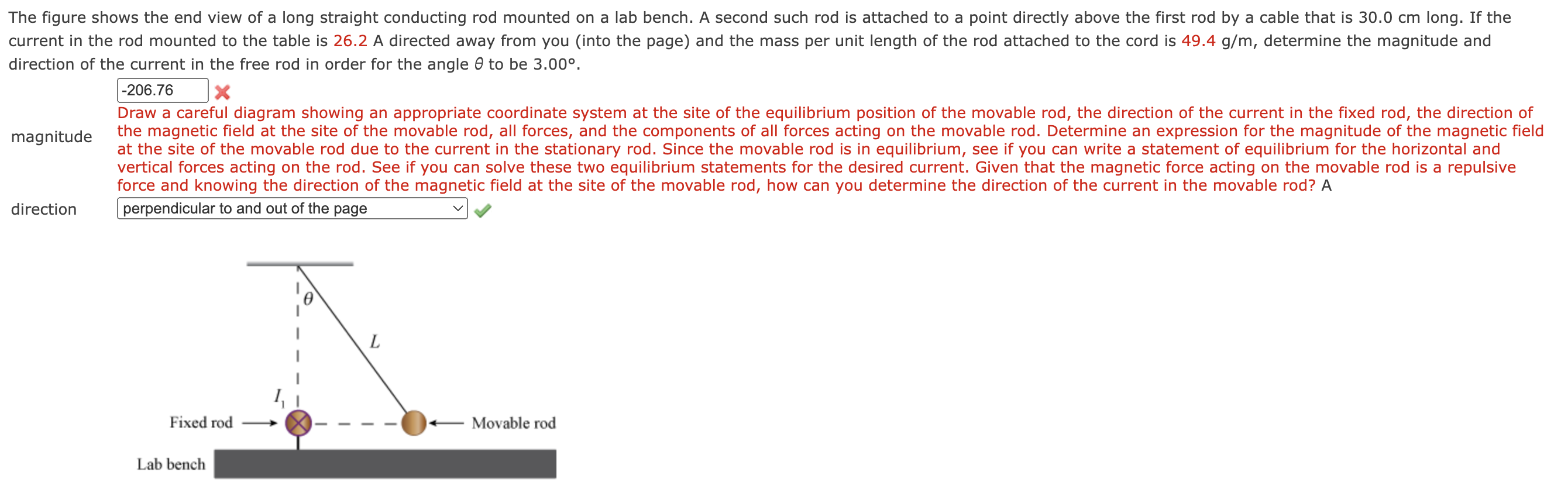 irection of the current in the free rod in order for | Chegg.com