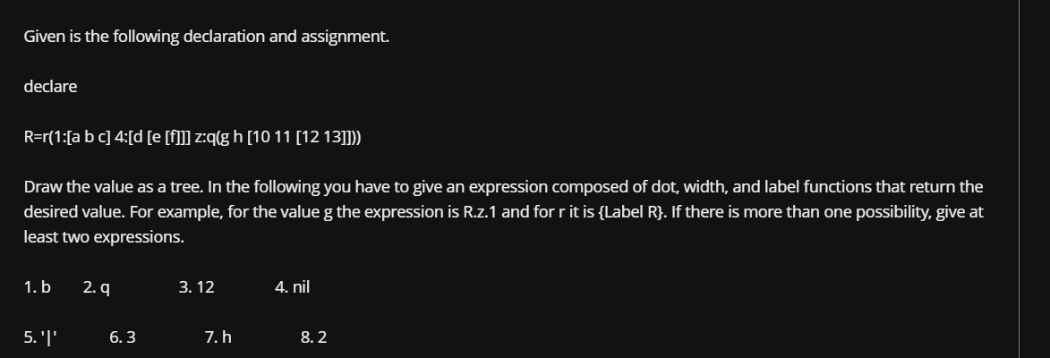 Solved Given is the following declaration and assignment. | Chegg.com