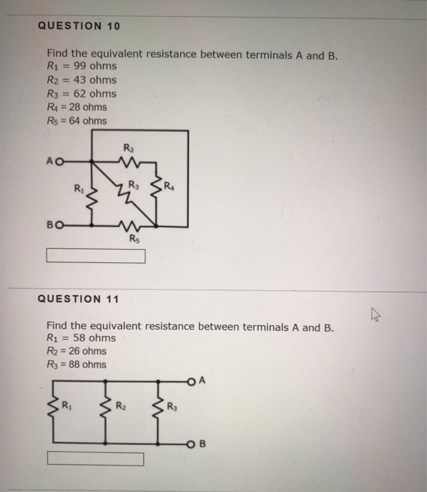 Solved QUESTION 7 Find the equivalent resistance between | Chegg.com