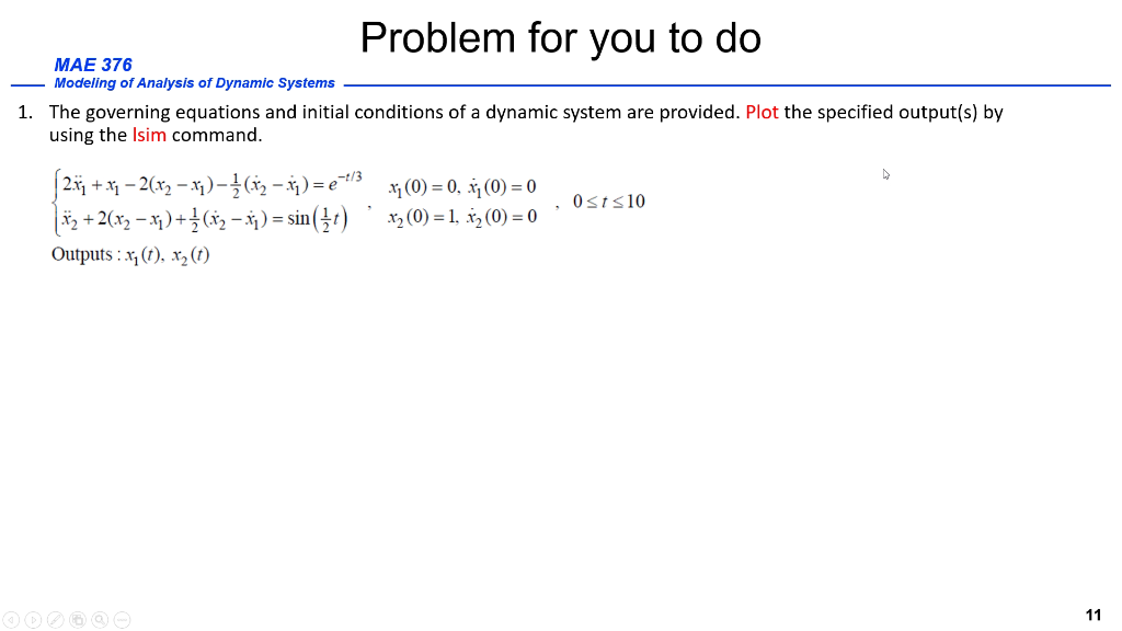 Solved Change differential equation into state space | Chegg.com
