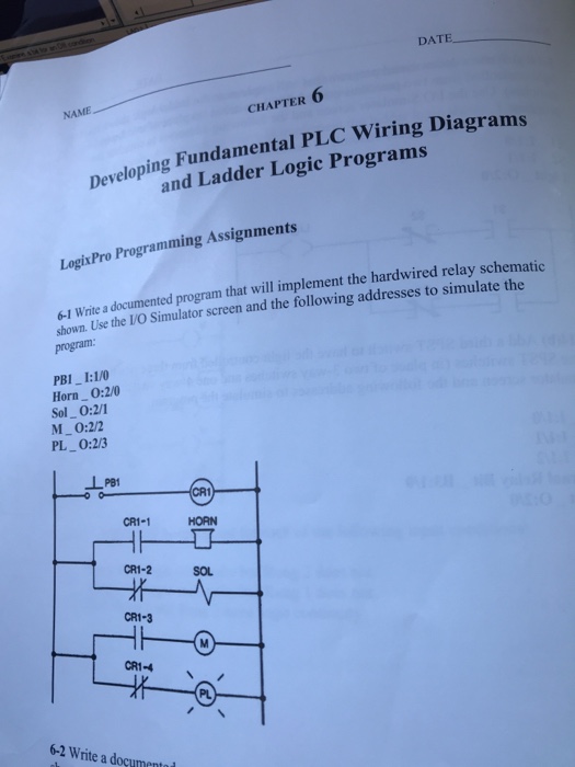Solved DATE NAME CHAPTER O Developing Fundamental PLC Wiring | Chegg.com