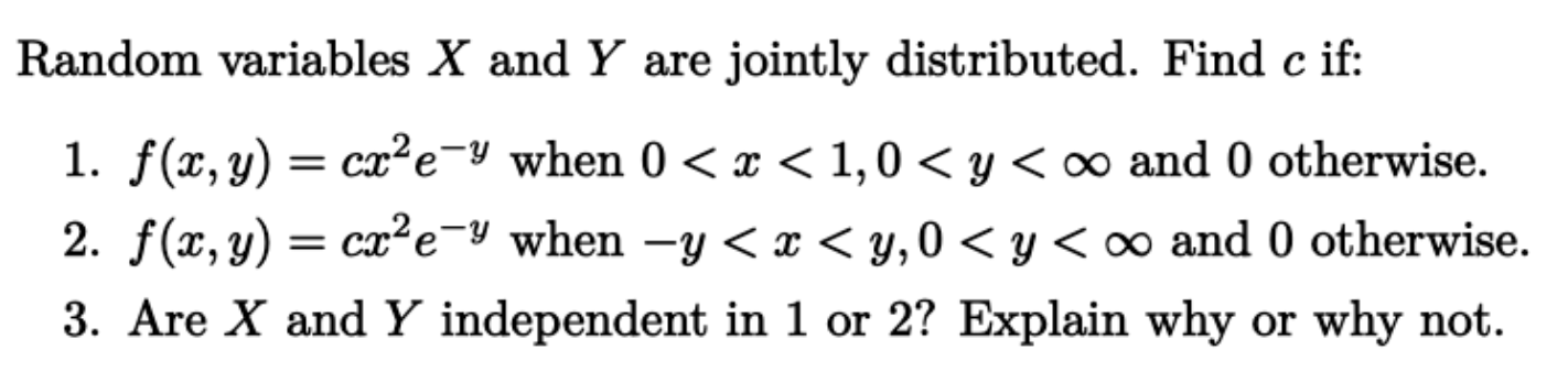 Solved Random Variables X And Y Are Jointly Distributed 