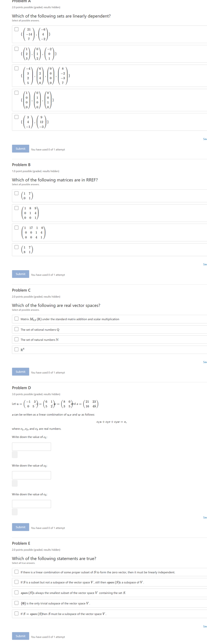 Solved Problem A 2.0 points possible (graded, results | Chegg.com