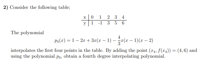Solved 2) Consider the following table; | Chegg.com