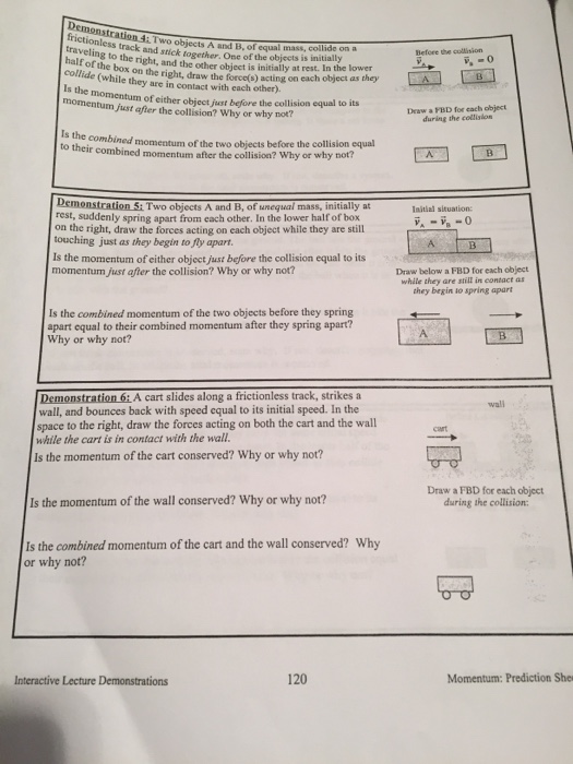 Solved tign 4: Two objects A and B, of equal mass, collide | Chegg.com