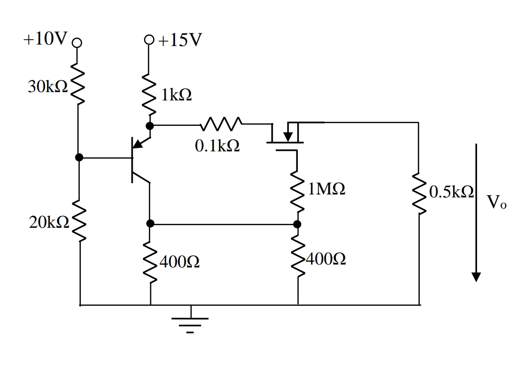 Solved In the circuit given in the figure; For transistor: | Chegg.com