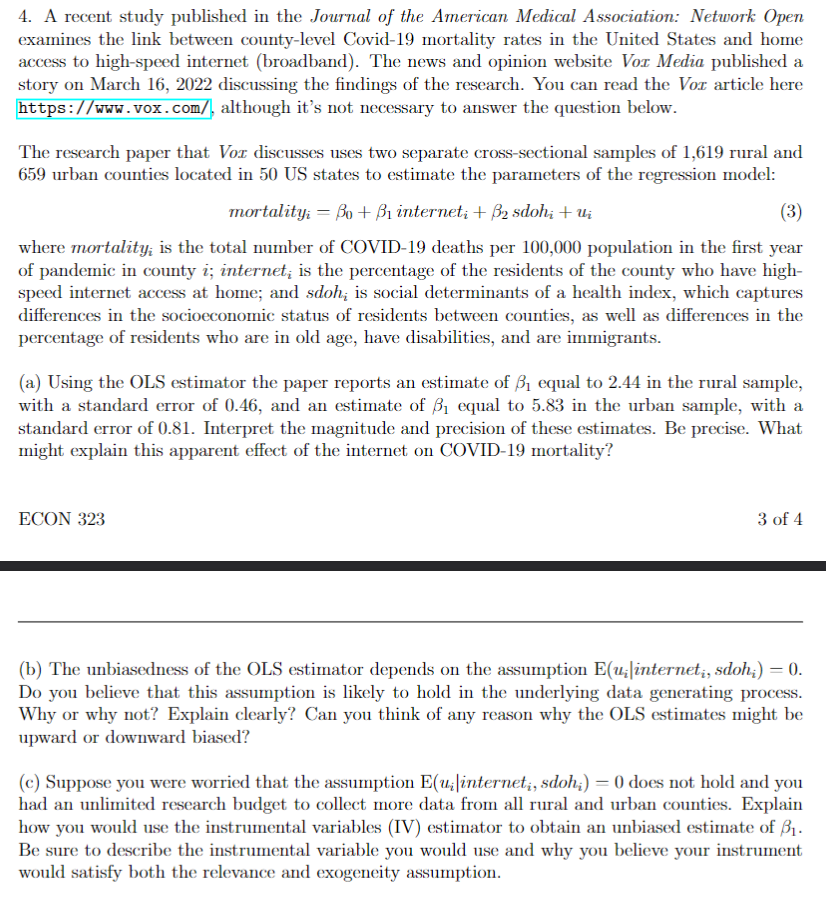 4. A recent study published in the Journal of the | Chegg.com