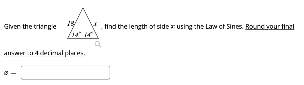 Solved Given the triangle 14. 14* 18 X find the length of | Chegg.com