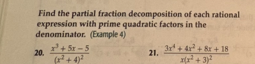 Solved Find the partial fraction decomposition of each | Chegg.com