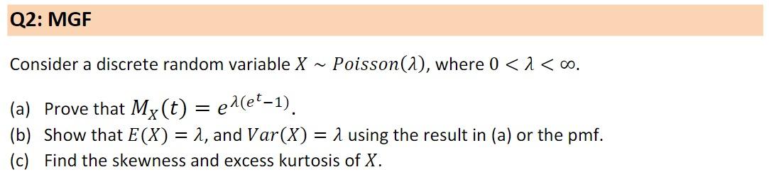 Solved Q2: MGF = Consider a discrete random variable X- | Chegg.com