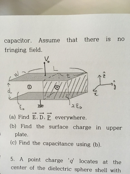Solved Capacitor. Assume that there is no fringing field. | Chegg.com
