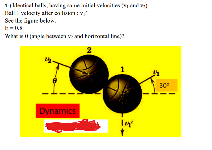 Solved 1-) Identical balls, having same initial velocities ( | Chegg.com