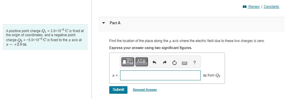 Solved Part AA positive point charge Q1=3.0×10-5C is ﻿fixed | Chegg.com