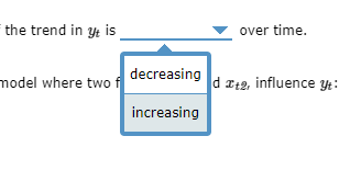 Solved the trend in yt is over time.over time. Also, assu11. | Chegg.com
