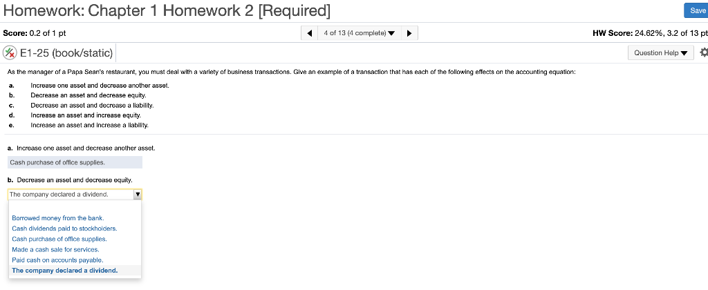 Solved Homework: Chapter 1 Homework 2 [Required] Save 4 of | Chegg.com