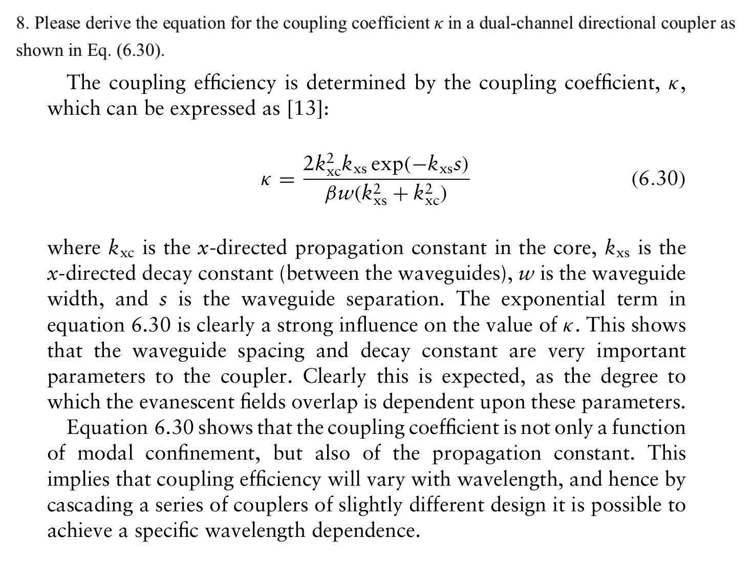 Solved Please derive the equation for the coupling | Chegg.com