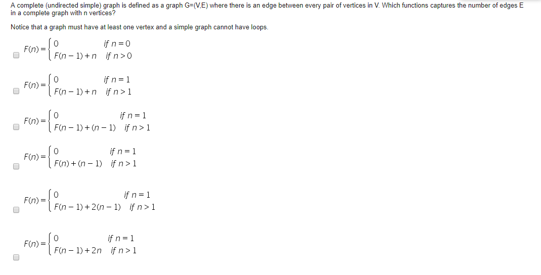 Solved A complete (undirected simple) graph is defined as a | Chegg.com
