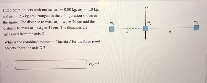 Solved Three point objects with masses mi = 0.80 kg, m2 = | Chegg.com