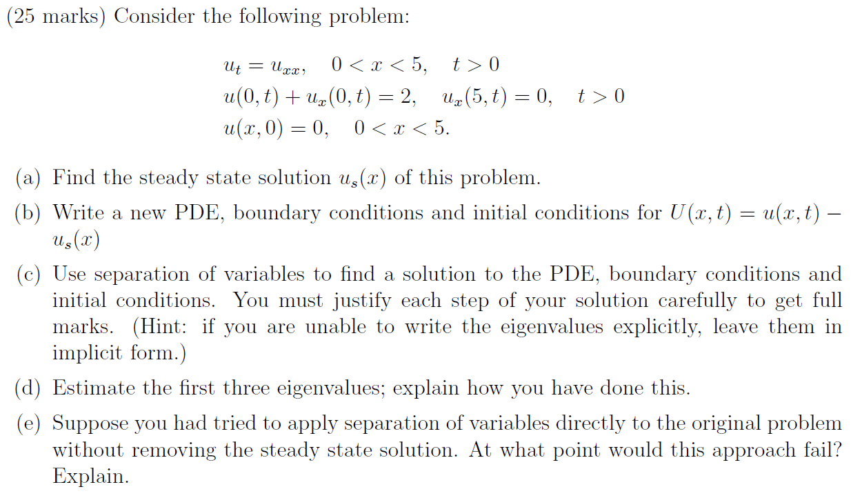 Solved (25 marks) Consider the following problem: | Chegg.com
