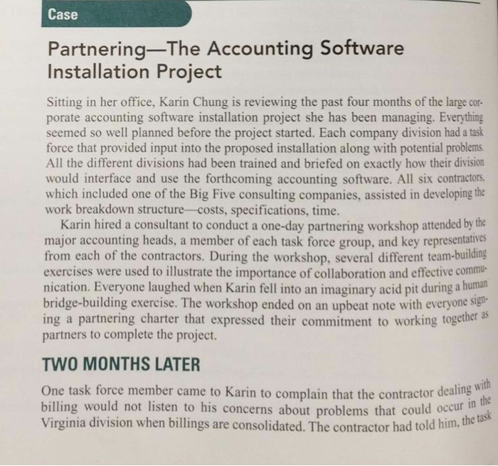 Case Partnering The Accounting Software Installation