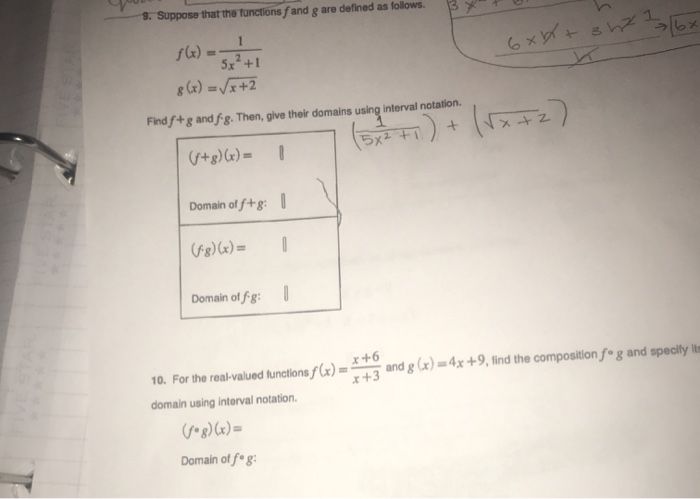 Solved Find f+ g and fg. Then, give their domains using | Chegg.com