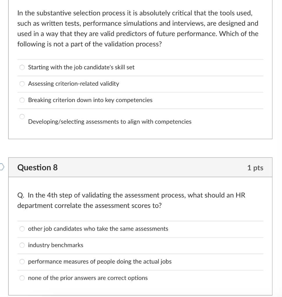 Solved In the substantive selection process it is absolutely | Chegg.com