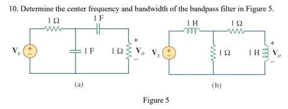 Solved 10. Determine the center frequency and bandwidth of | Chegg.com