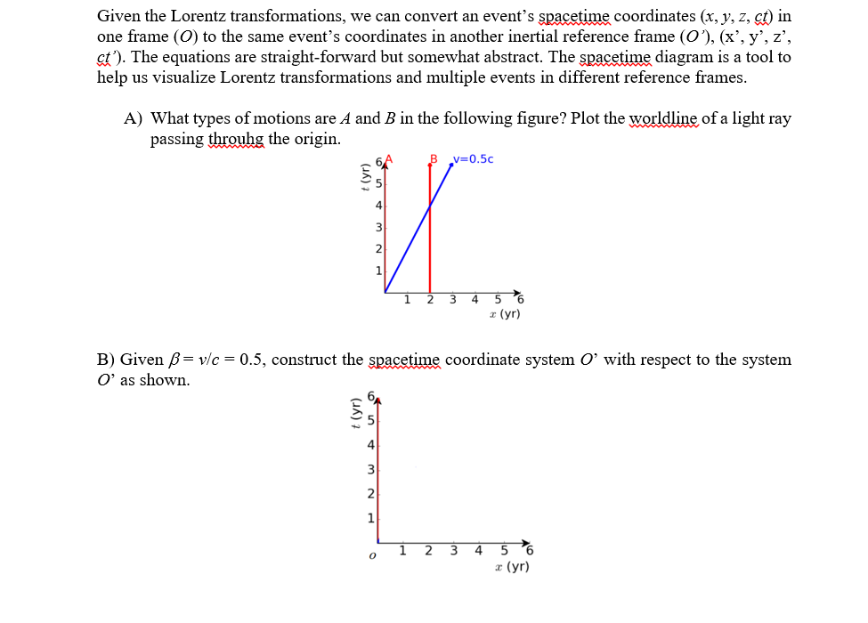 Solved Given the Lorentz transformations, we can convert an | Chegg.com