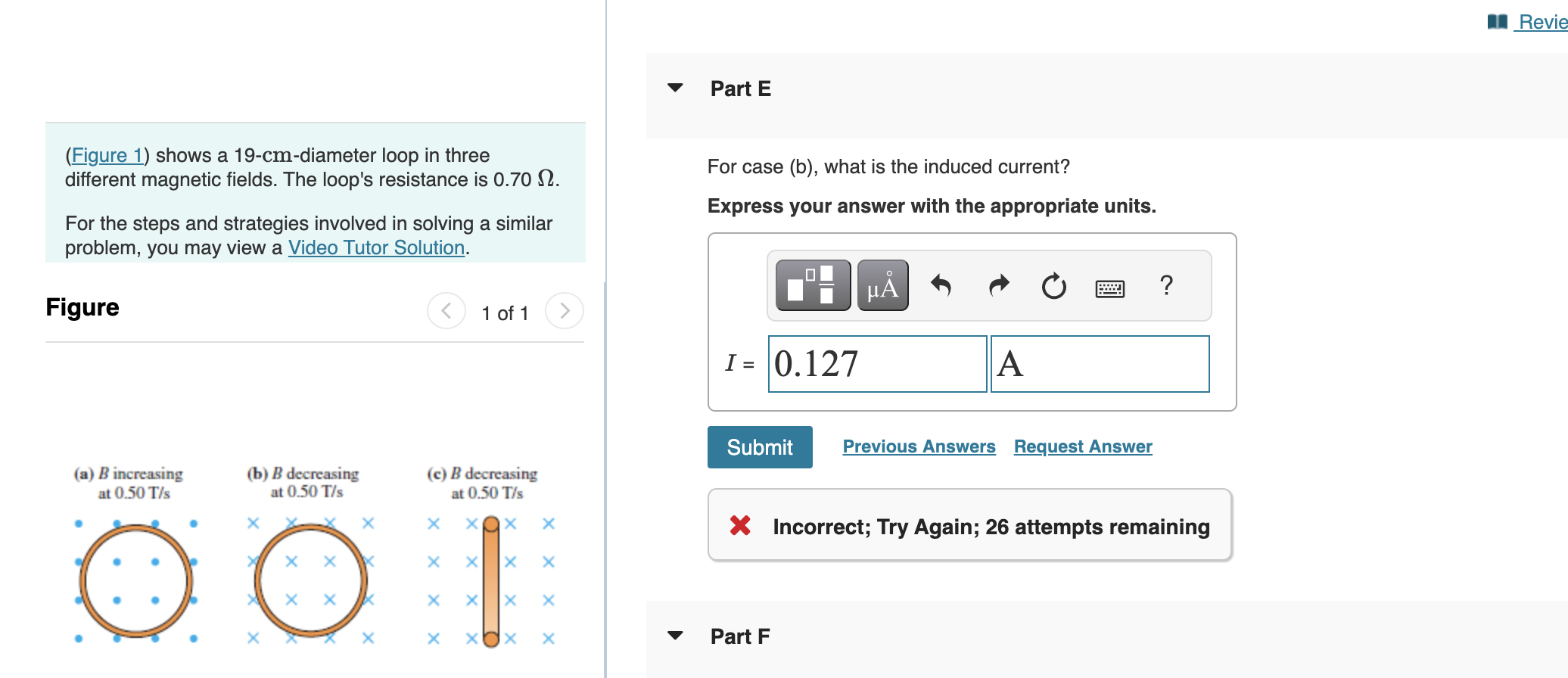Solved (Figure 1) shows a 19-cm-diameter loop in three | Chegg.com