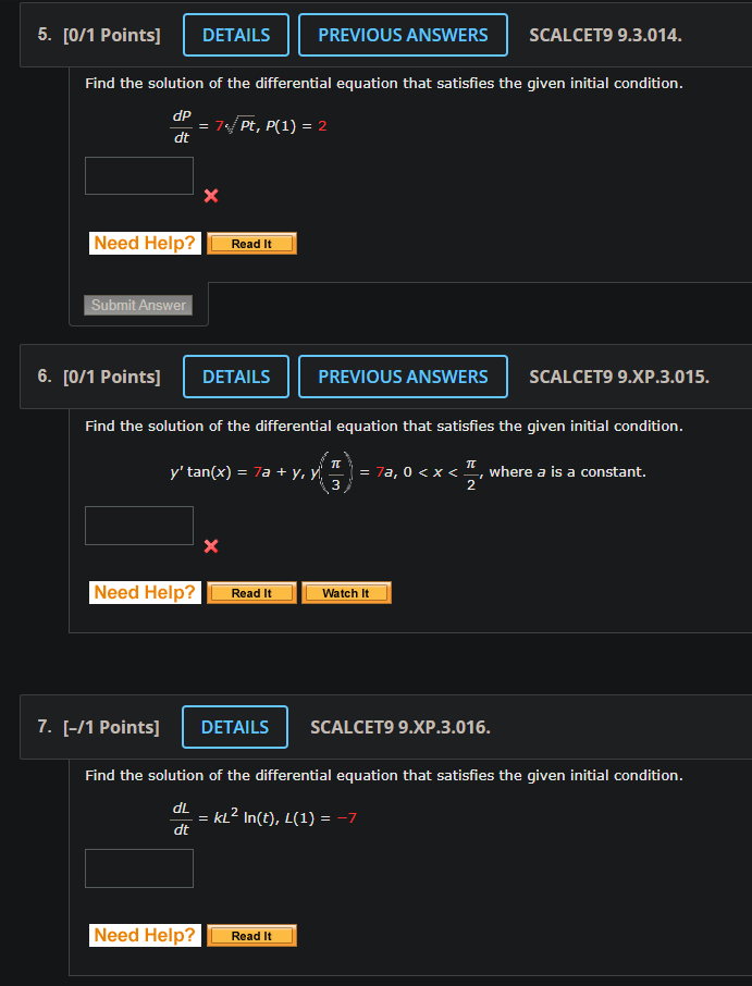 Solved 5. [0/1 Points] DETAILS PREVIOUS ANSWERS SCALCET9 | Chegg.com