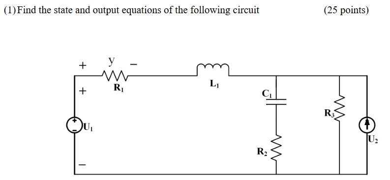 Solved (1) ﻿Find the state and output equations of the | Chegg.com