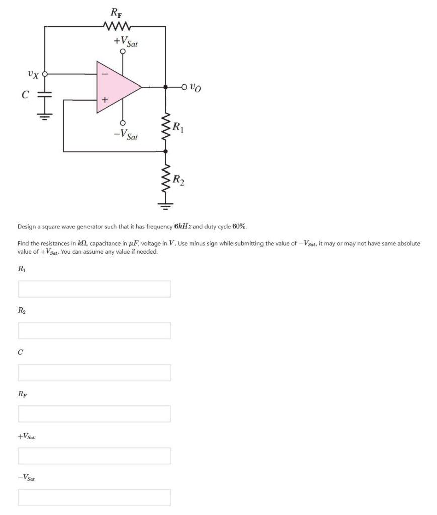 Solved Design a square wave generator such that it has | Chegg.com