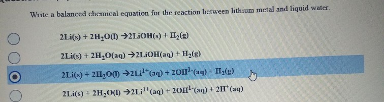 Solved Write a balanced chemical equation for the reaction | Chegg.com