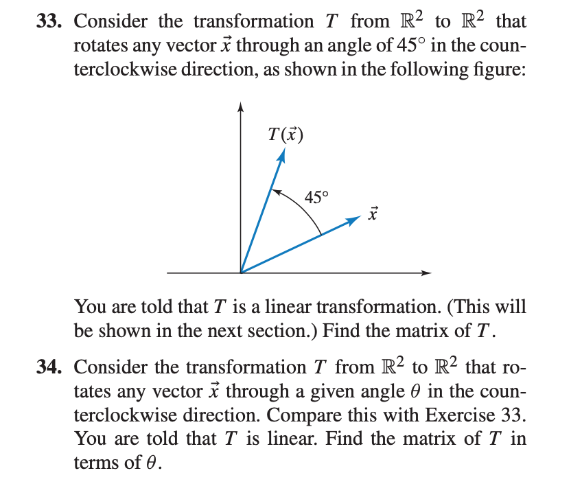 Solved 33. Consider the transformation T from R2 to R2 that | Chegg.com