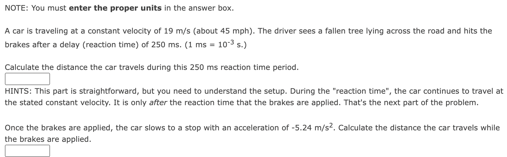 Solved NOTE: You must enter the proper units in the answer | Chegg.com