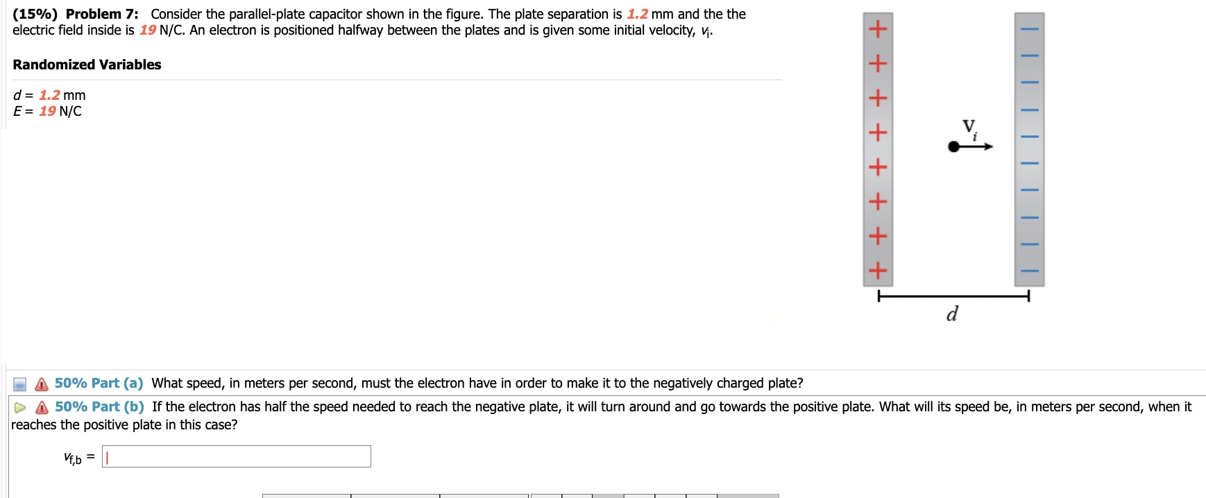 Solved (15%) ﻿Problem 7: Consider the parallel-plate | Chegg.com