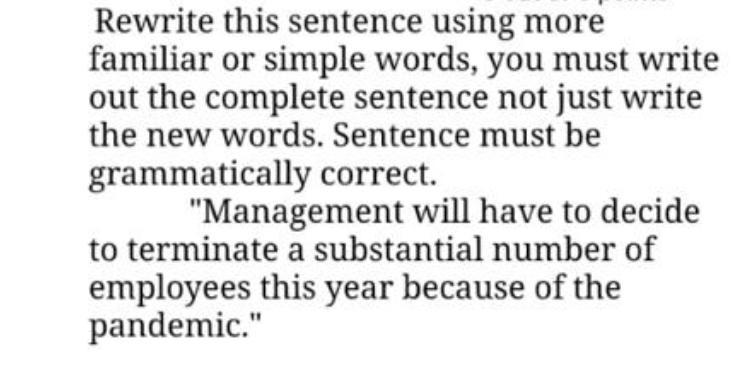 Solved Rewrite this sentence using more familiar or simple | Chegg.com